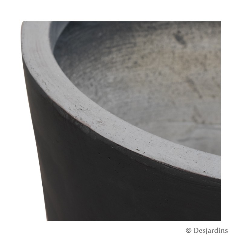 Pot conique en fibre gris anthracite - 61 cm - Desjardins - Desjardins.fr