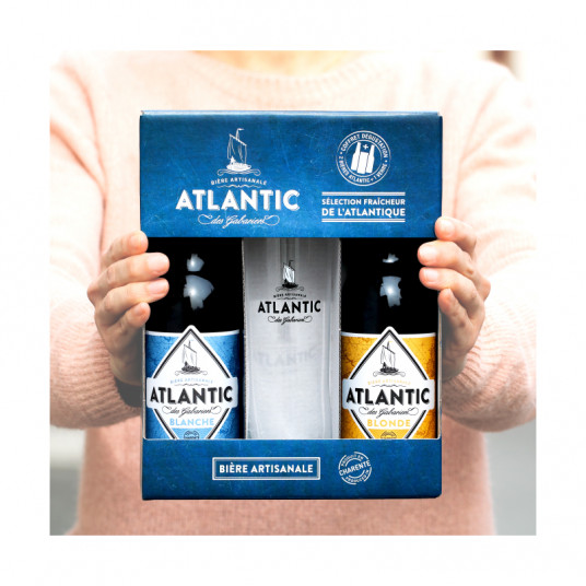 Coffret Atlantic blonde+blanche 2x33 cl+1 verre - Brasserie des Gabariers - Desjardins.fr
