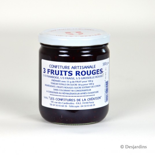 Confiture aux 3 fruits rouges - 500g - Desjardins.fr